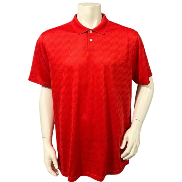 Nike | Shirts | Nike Mens Golf Polo Shirt Red Diamond Pattern Logo ...